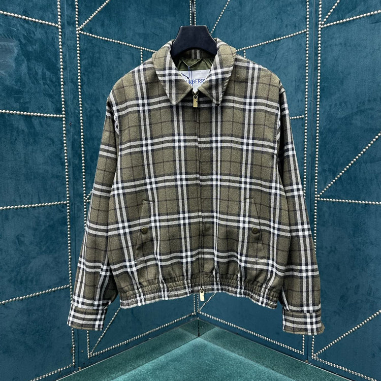 Burberry 25ss new plaid wool Harrington coat – My Store