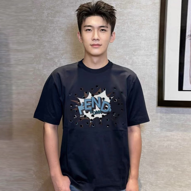 Fendi 25ss new dark blue cotton T-shirt – My Store