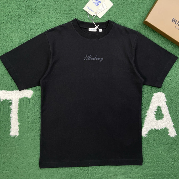 Burberry plaid cursive style logo decoration cotton T-shirt – My Store